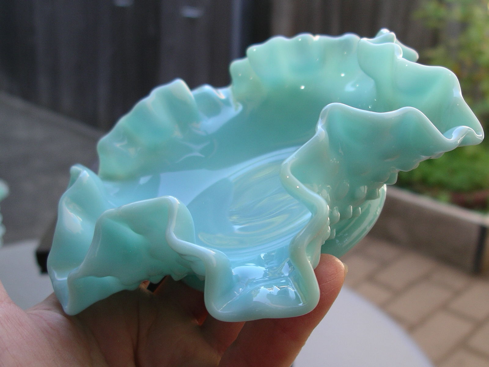 Bon Bon Dish Bowl 5 Fenton Hobnail Tu Turquoise Aqua Blue Milk Glass Vtg Rare Antique Price