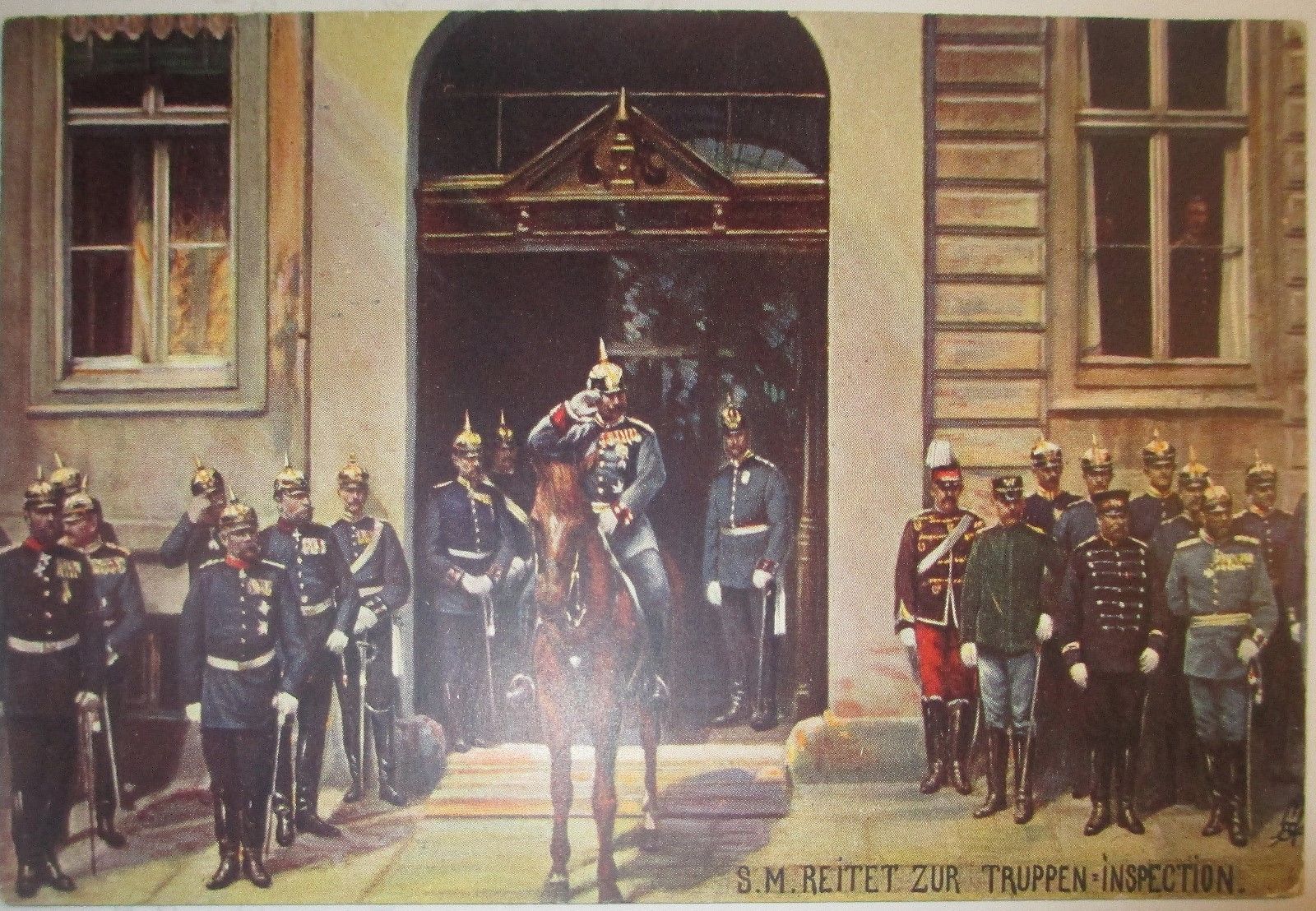 Mint Unused Postcard Kaiser Wilhelm Reviewing Troops Early 1900's -- Antique Price Guide Details ...