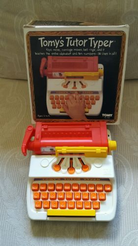 Vintage Tomy Tutor Typer Typewriter Learning Toy With Original Box ...