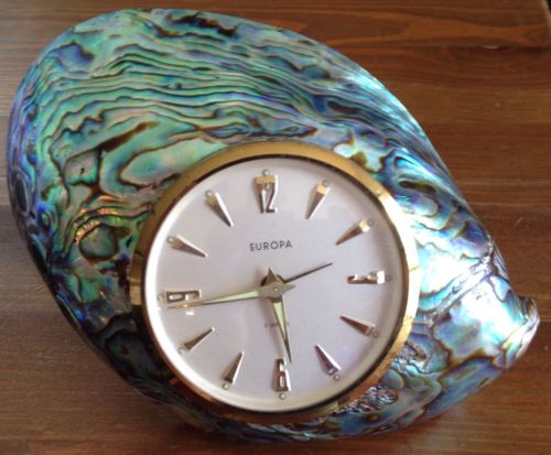 Ataahua New Zealand Paua Shell 1950's Euopa 2 Jewels Rare Clock ...