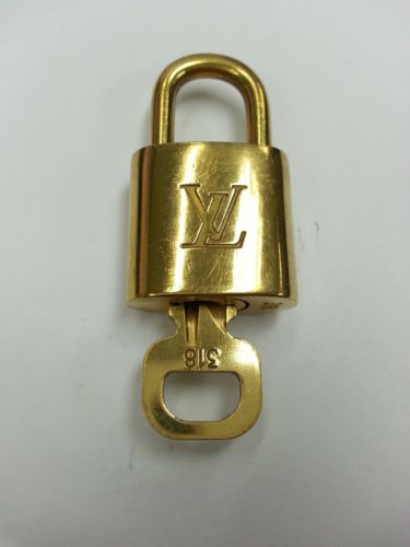100% Original Authentic Vintage Louis Vuitton Gold Padlock LV Logo Key ...