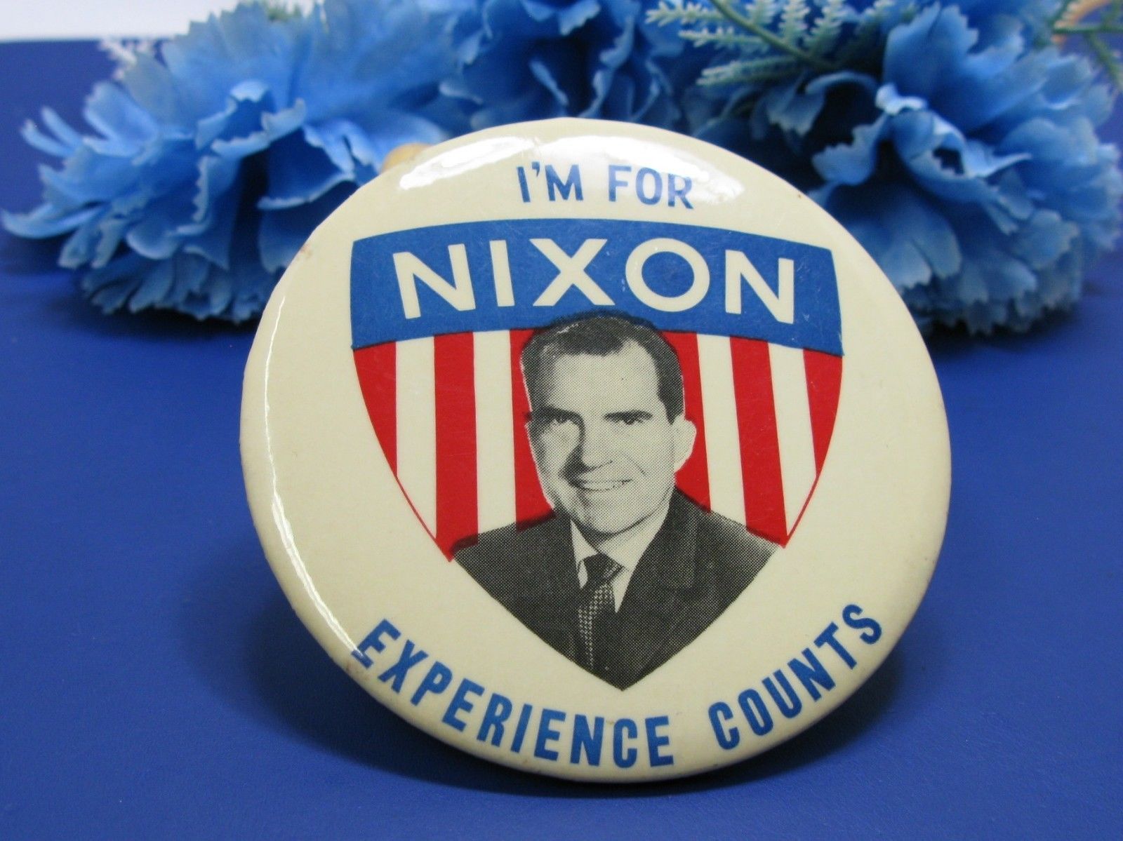 Vintage Richard Nixon Button -- Antique Price Guide Details Page