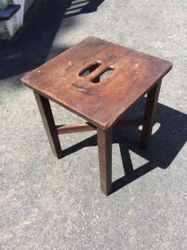 Antique Mission Oak Stool with Center Grip Handle Arts & Crafts ...