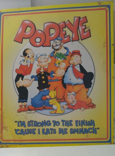 Vintage Popeye Metal Sign -- Antique Price Guide Details Page