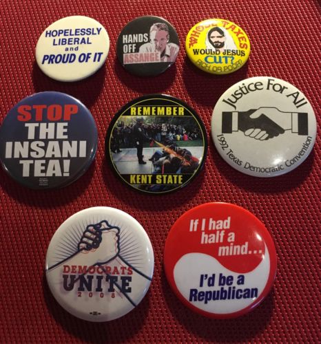 Eight Modern Liberal Cause And Social Issue Pin Buttons -- Antique ...