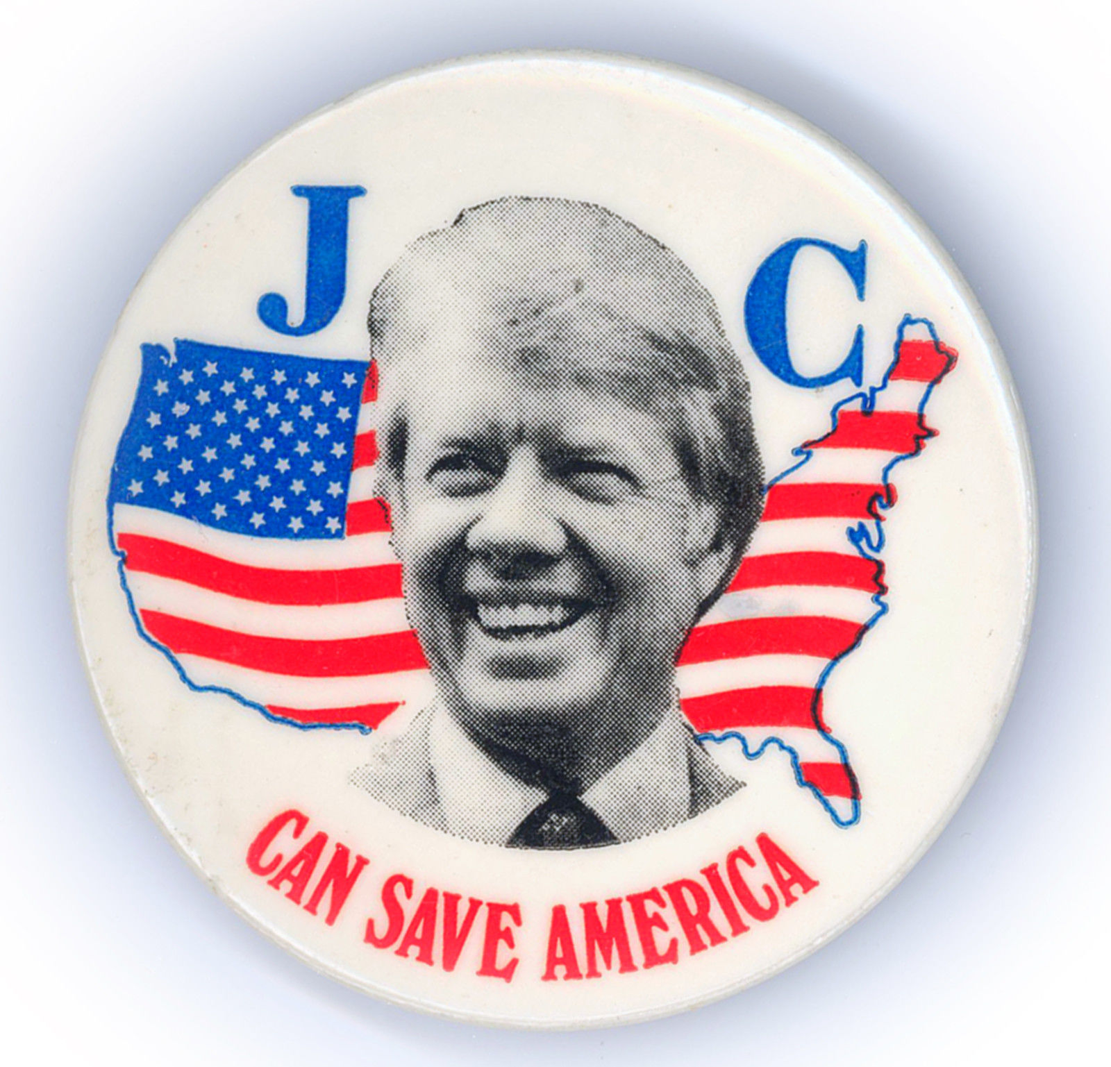 * Mint ~ " J.C. CAN SAVE AMERICA " ~ 1976 Campaign Button -- Antique ...