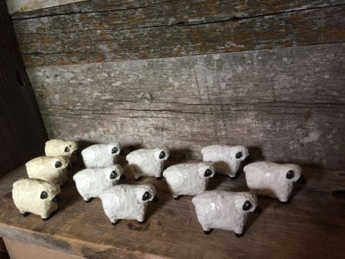 Set Of 11 Small PRIMITIVE COLONIAL SHEEP---adorable Little Things ...