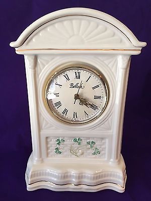Antique Belleek Ireland Clock- Gold Trim- Hand Painted- Glass Face ...