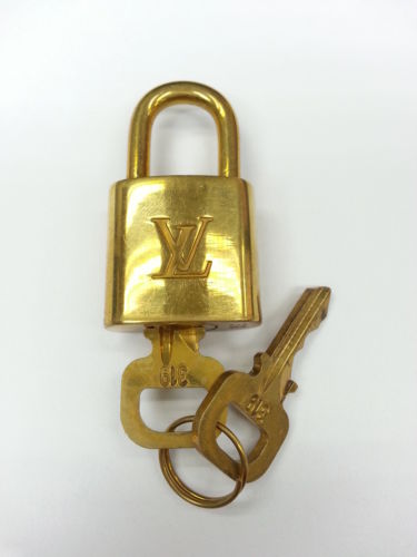 100% Original Authentic Vintage Louis Vuitton Gold Padlock LV Logo Key ...