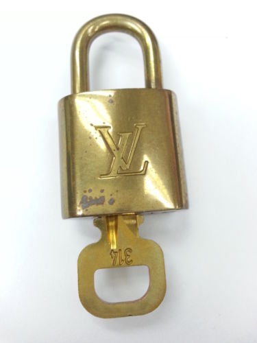 100% Original Authentic Vintage Louis Vuitton Gold Padlock LV Logo Key ...