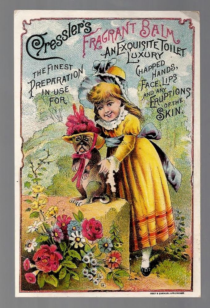 Cressler's Fragrant Balm late 1800's medicine trade card -- Antique ...