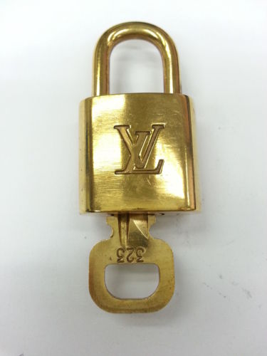 100% Original Authentic Vintage Louis Vuitton Gold Padlock LV Logo Key ...