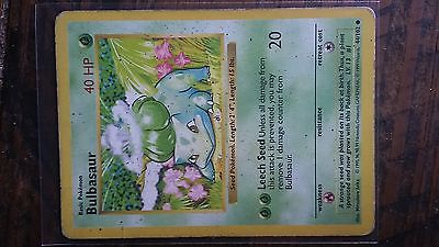 Used Bulbasaur Base Set original pokemon card 44 / 102 Vintage 1990's ...