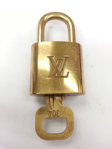 100% Original Authentic Vintage Louis Vuitton Gold Padlock LV Logo Key ...