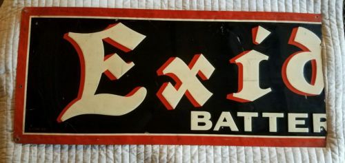 Vintage Embossed Exide Battery Partial Sign -- Antique Price Guide ...