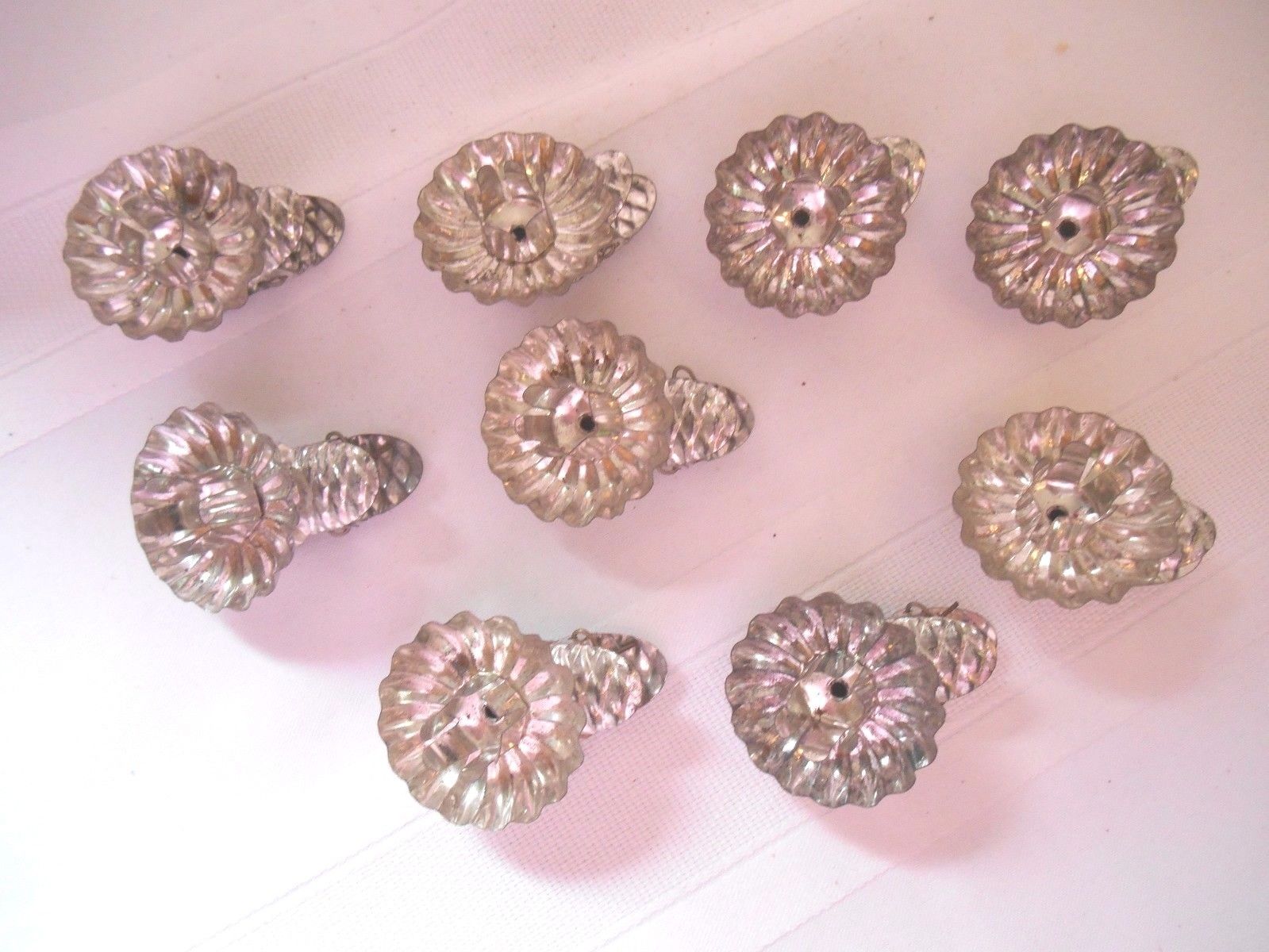 9 Vintage W. Germany Tin Clip-on Christmas Tree Candle Holders Pine ...