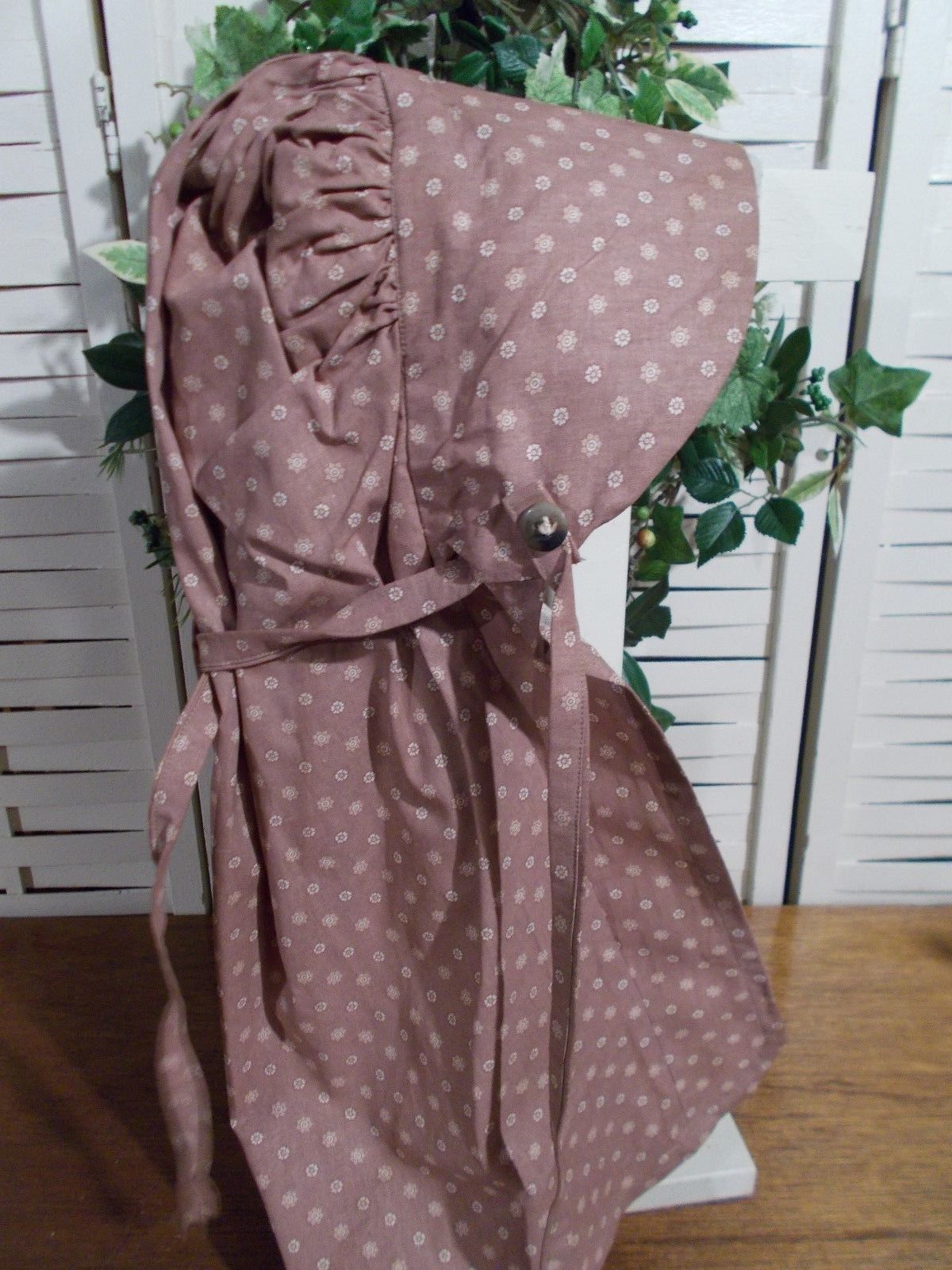 primitive prairie pioneer bonnet tea stained pioneer bambi tan calico ...