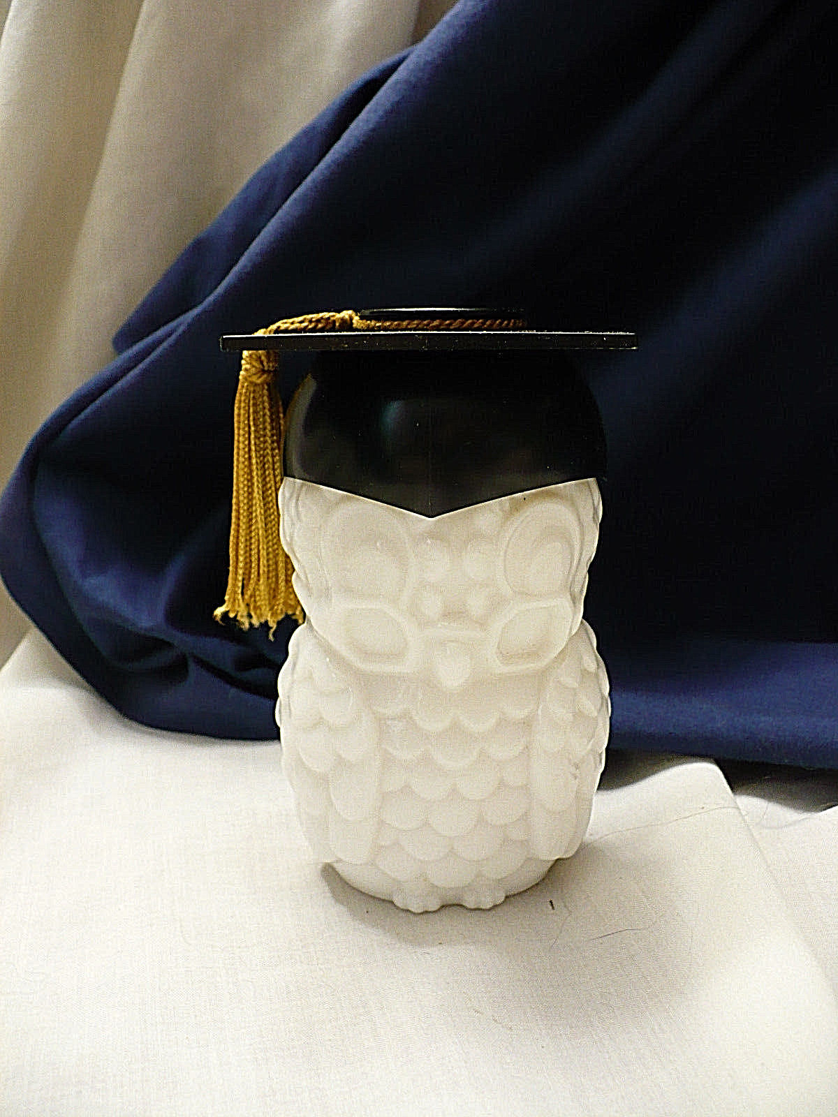 Vintage Avon DR. HOOT Graduation Owl White Milk Glass Sweet Honesty ...