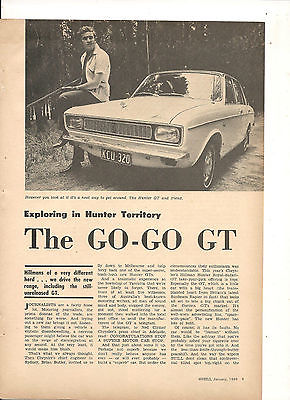 ORIGINAL VINTAGE 1969 HILLMAN HUNTER GT AUSTRALIAN 3 PAGE FEATURE ...