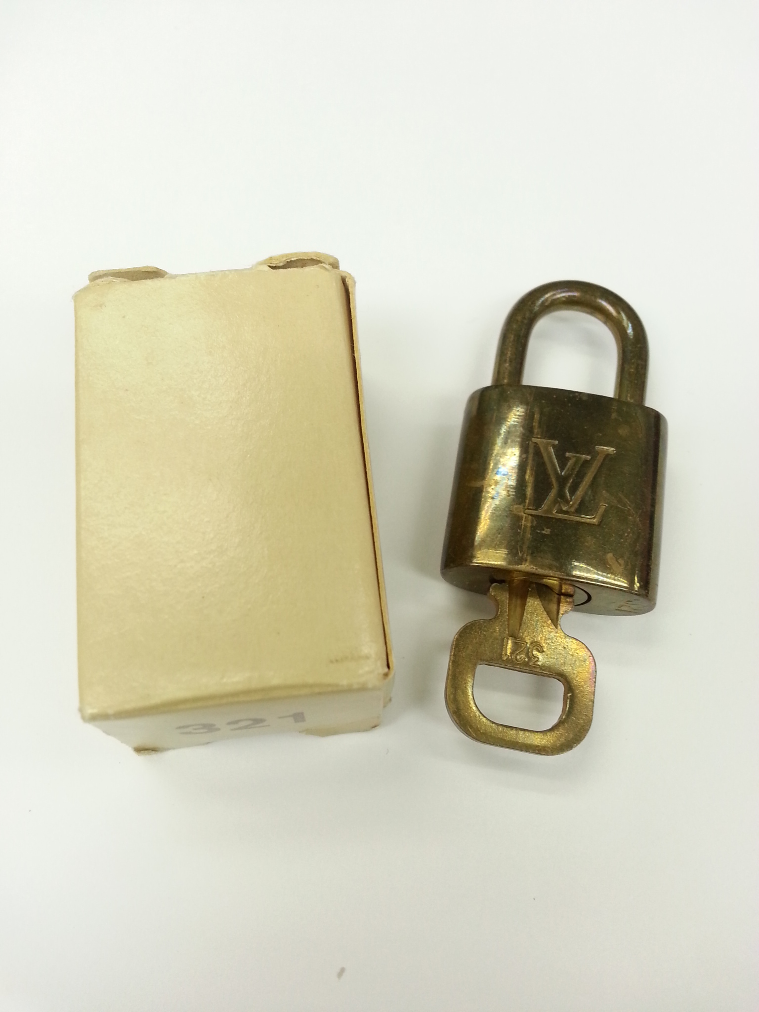 100% Original Authentic Vintage Louis Vuitton Gold Padlock LV Logo Key ...