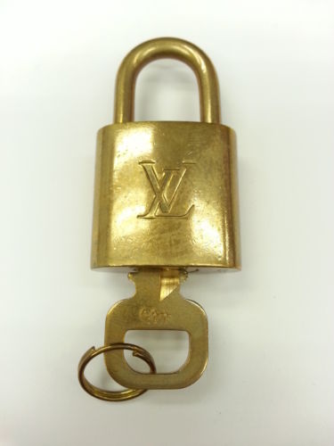 100% Original Authentic Vintage Louis Vuitton Gold Padlock LV Logo Key ...