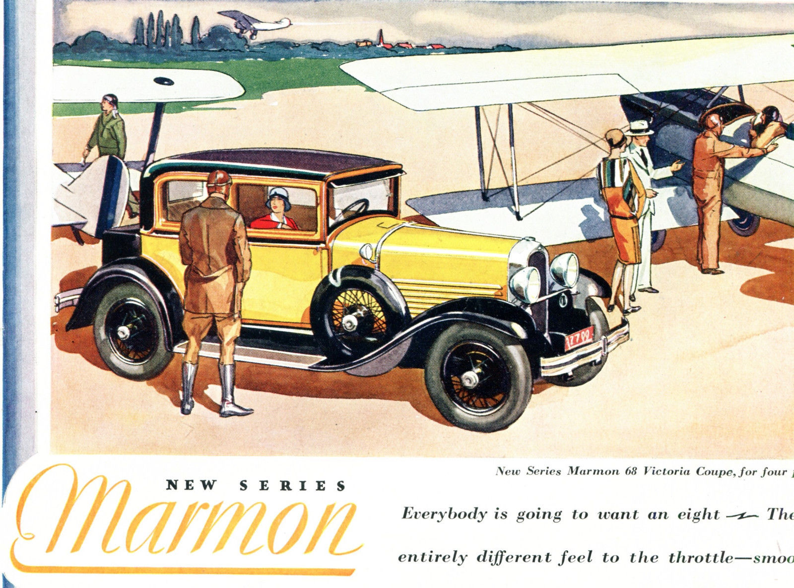 1928 Original New Series MARMON 68 VICTORIA COUPE Full Page Glossy ...