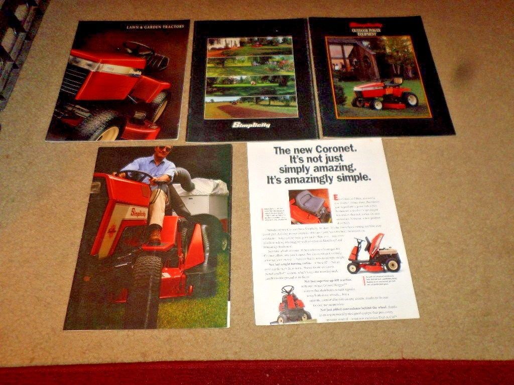 Y.. LOT 5 Simplicity "Lawn & Garden Tractors" Tractor Dealer Sales ...