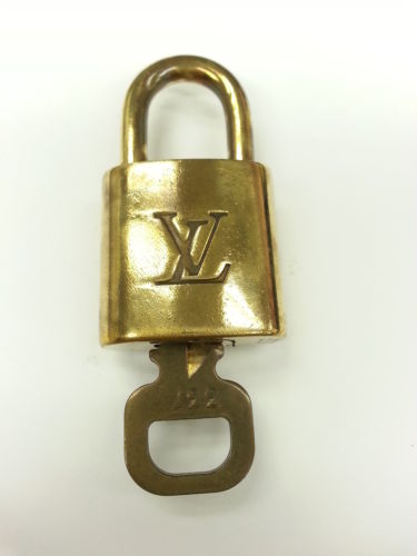 100% Original Authentic Vintage Louis Vuitton Gold Padlock LV Logo Key ...