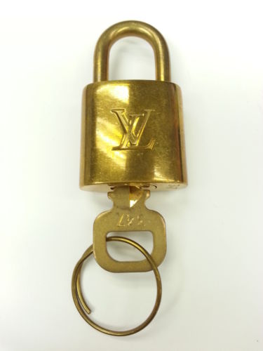 100% Original Authentic Vintage Louis Vuitton Gold Padlock LV Logo Key ...