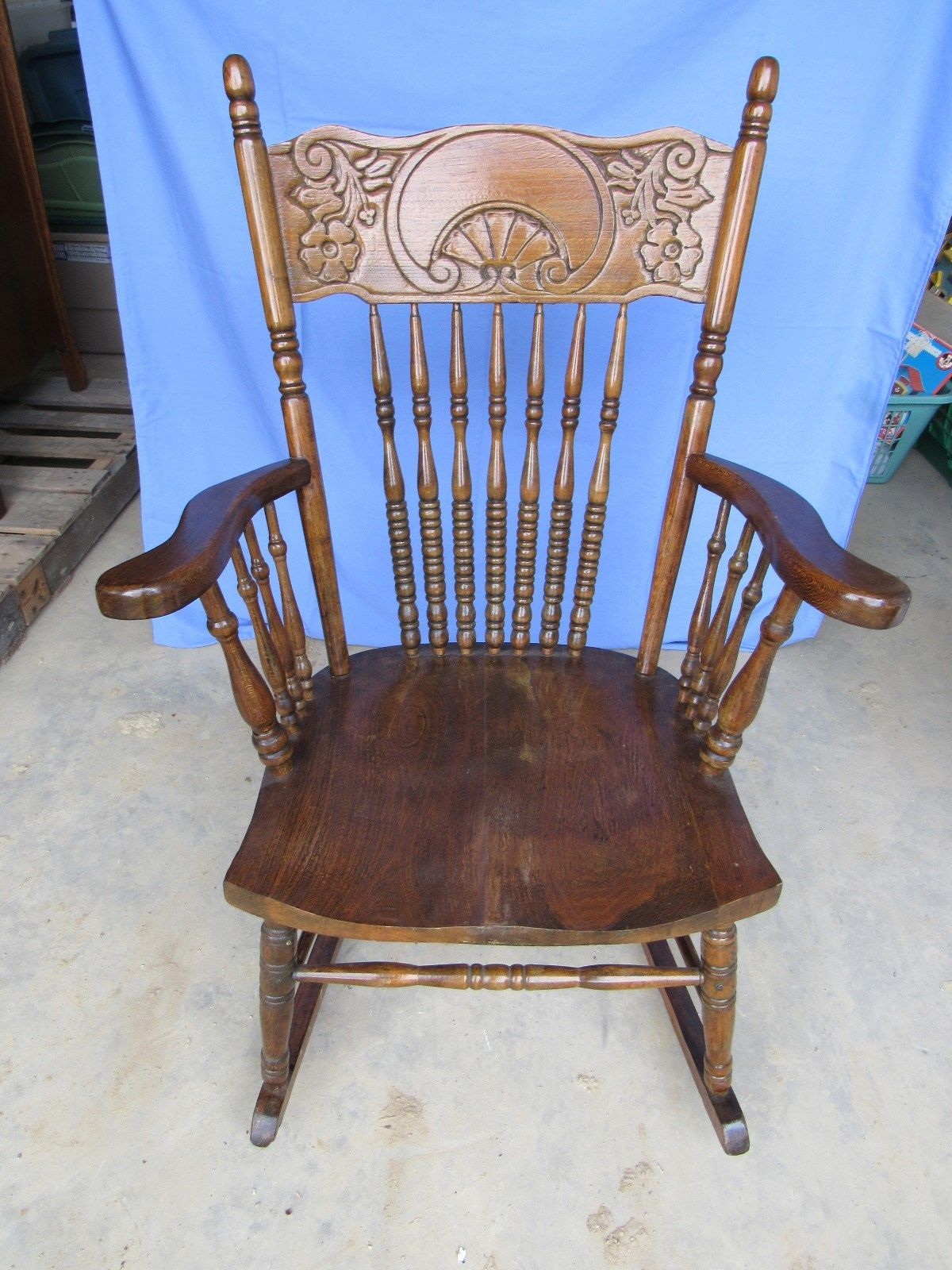 Vintage Ornate Wood Rocking Rocker Chair -- Antique Price Guide Details ...