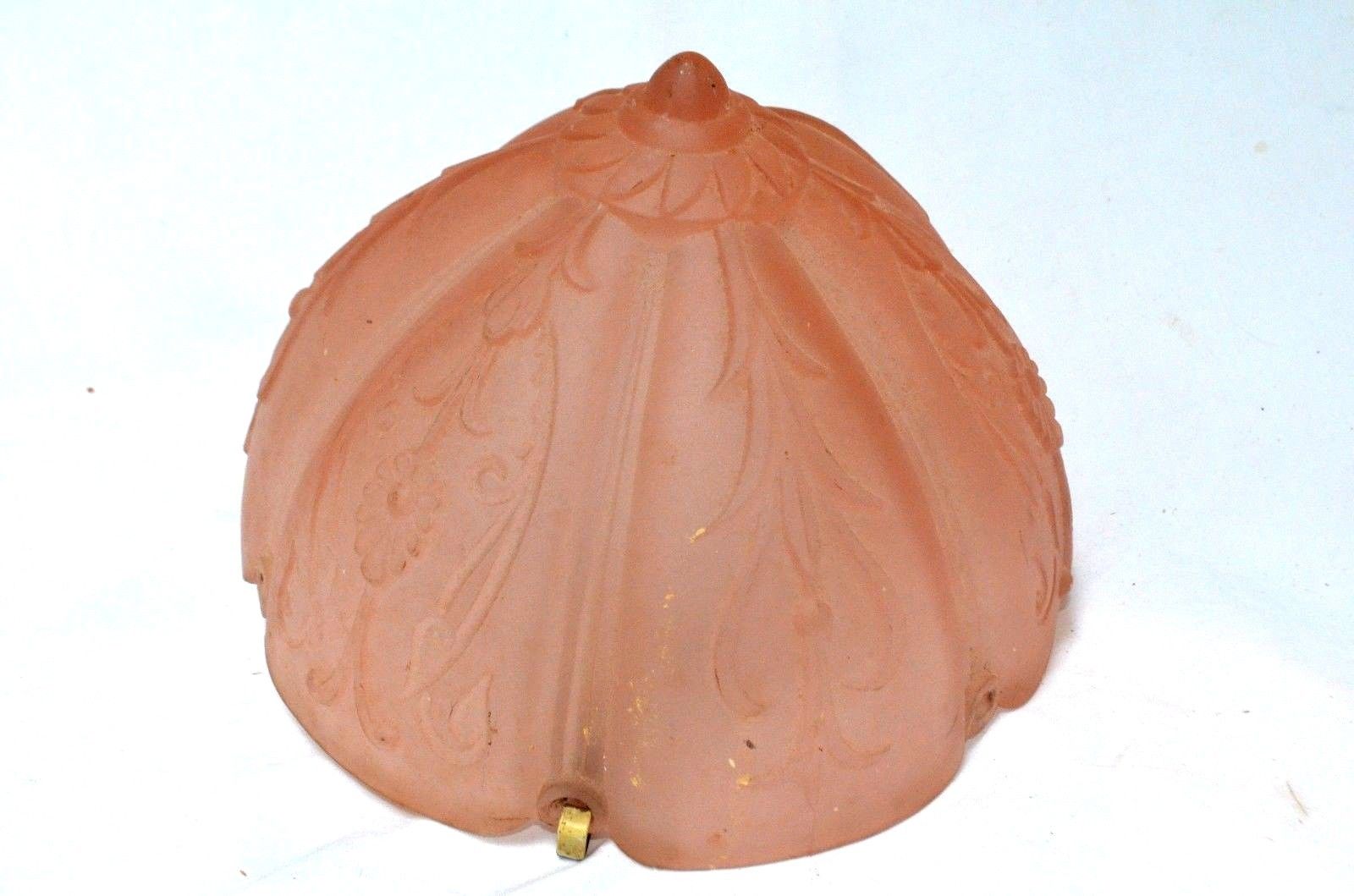 Antique Art Deco Pink Depression Glass Ceiling Light Lamp Shade Antique Price Guide Details Page