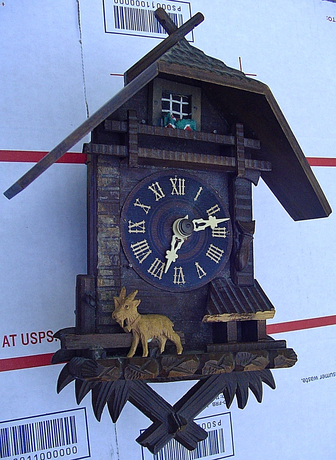 Antique Vintage Hand Carved SWISS CLOCK purchased in Switzerland 1928 ...