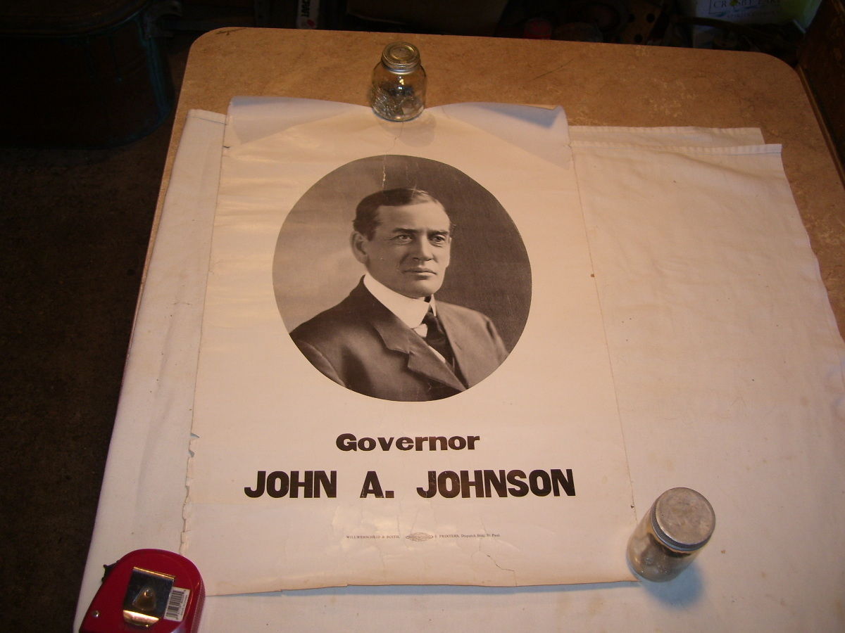 Antique 1905-1909 John A. Johnson MN Governor Political Campaign Poster ...