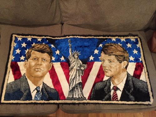 Vintage John F. Kennedy Robert Kennedy Statue Of Liberty Tapestry Rug ...