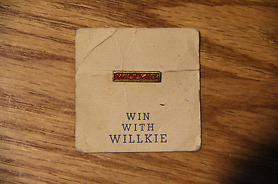 Win With Willkie Campaign Pin on Card -- Antique Price Guide Details Page