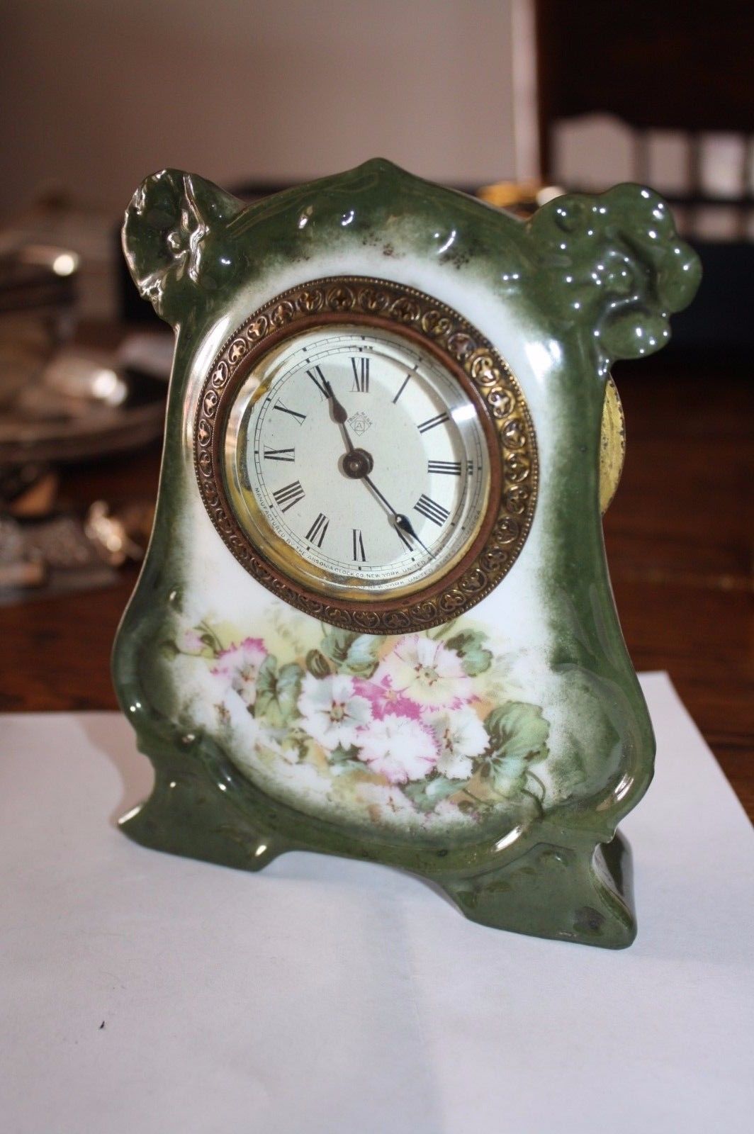 ANTIQUE ANSONIA SMALL PORCELAIN MANTLE CLOCK -- Antique Price Guide ...