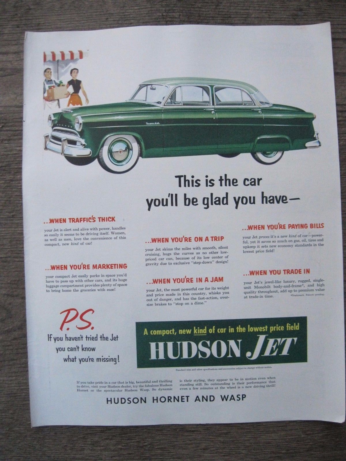 AUTOMOBILE ADVERTISEMENT 1953 HUDSON JET -- Antique Price Guide Details ...