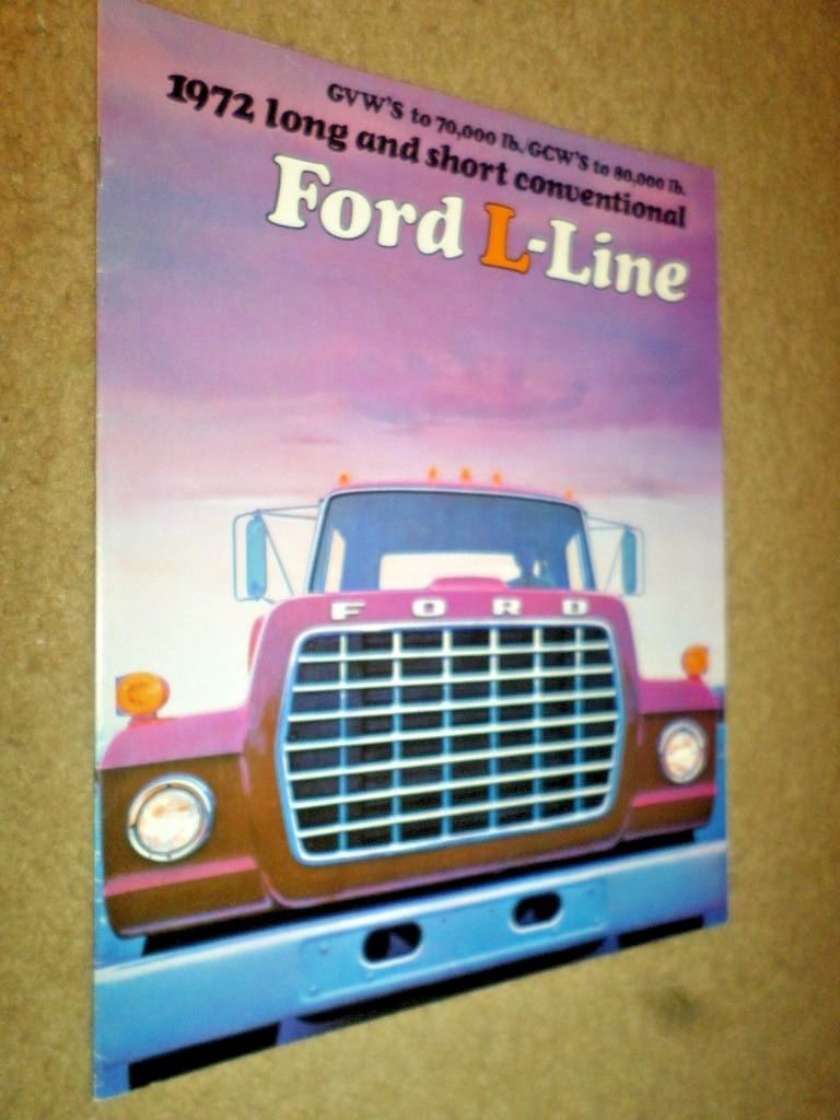 1972 Ford "L-Line Long & Short Conventional Trucks" Truck Dealer Sales ...