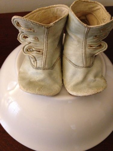 Stunning Antique Leather Doll Shoes For French Or German Bisque Head