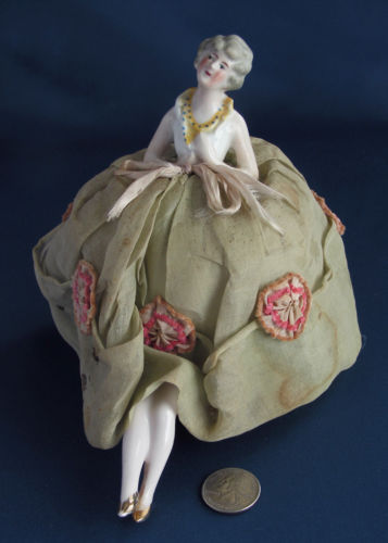 ANTIQUE porcelain china HALF DOLL pincushion with LEGS flapper GERMANY ... ANTIQUE porcelain china HALF DOLL pincushion with LEGS flapper GERMANY ...