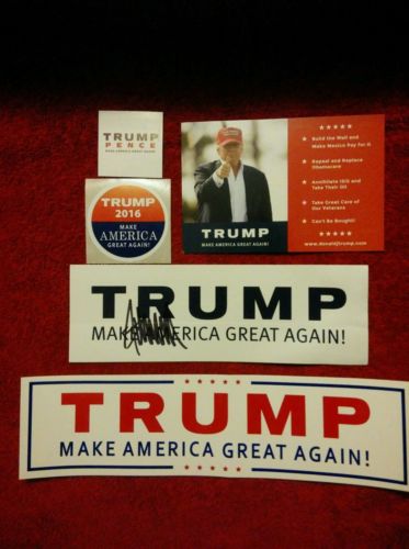 DONALD TRUMP hand signed Bumper Sticker (Official Campaign Sticker) NO ...
