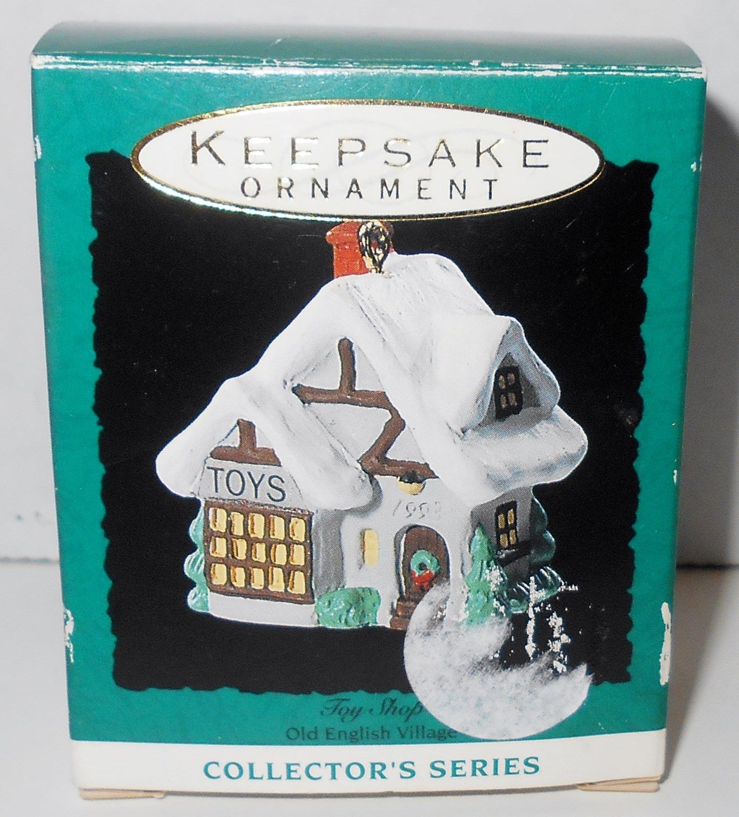1993 Miniature Toy Shop House Hallmark Xmas Ornament Old English ... 1993 Miniature Toy Shop House Hallmark Xmas Ornament Old English ...