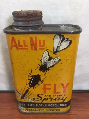 Vintage Antique Collectible 1930's All Nu Fly Spray Advertising Tin ...