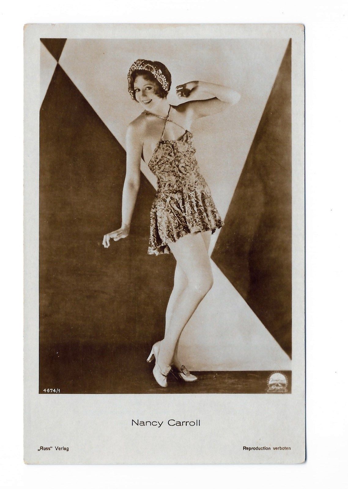1920s Original Movie Star Risque Pin Up Girl Nancy Carroll Postcard