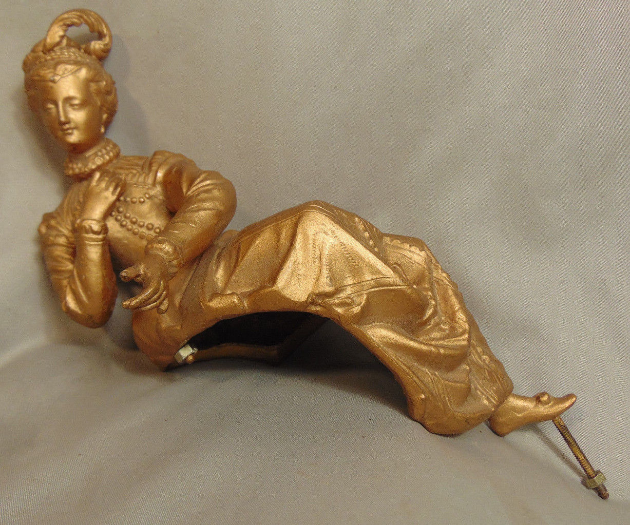 Antique Gold Tone Spelter Metal Victorian Clock Topper Sitting ...