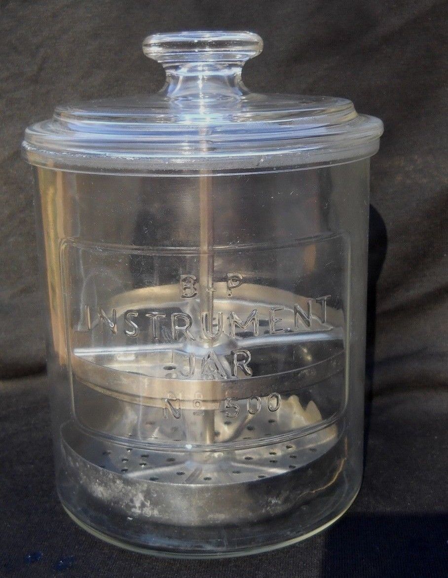 Antique Glass B.P. Instrument Jar. No. 500 Sterilizer -- Antique Price ...