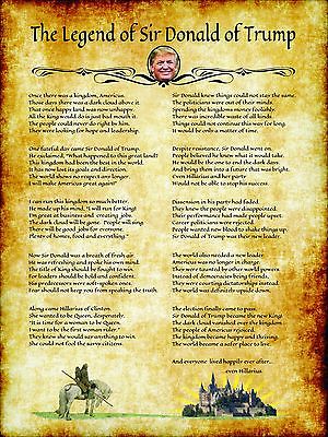 Donald Trump Poster - The Legend of Sir Donald of Trump 18"x24" Printed ...