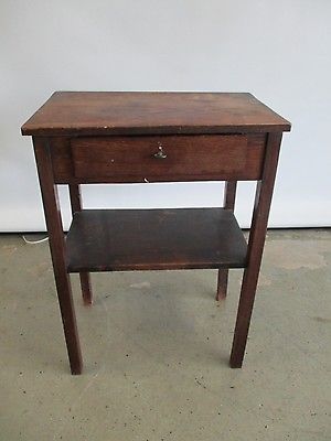 ANTIQUE CIRCA 1890-1910 OAK SOLID WOOD PRIMITIVE SINGLE DRAWER SIDE ...