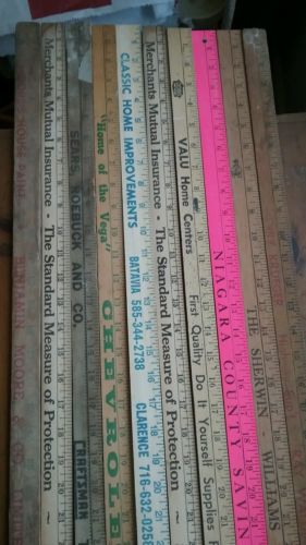 Lot of 10 Vintage/Antique Wooden Advertising Yardsticks W.New York ...