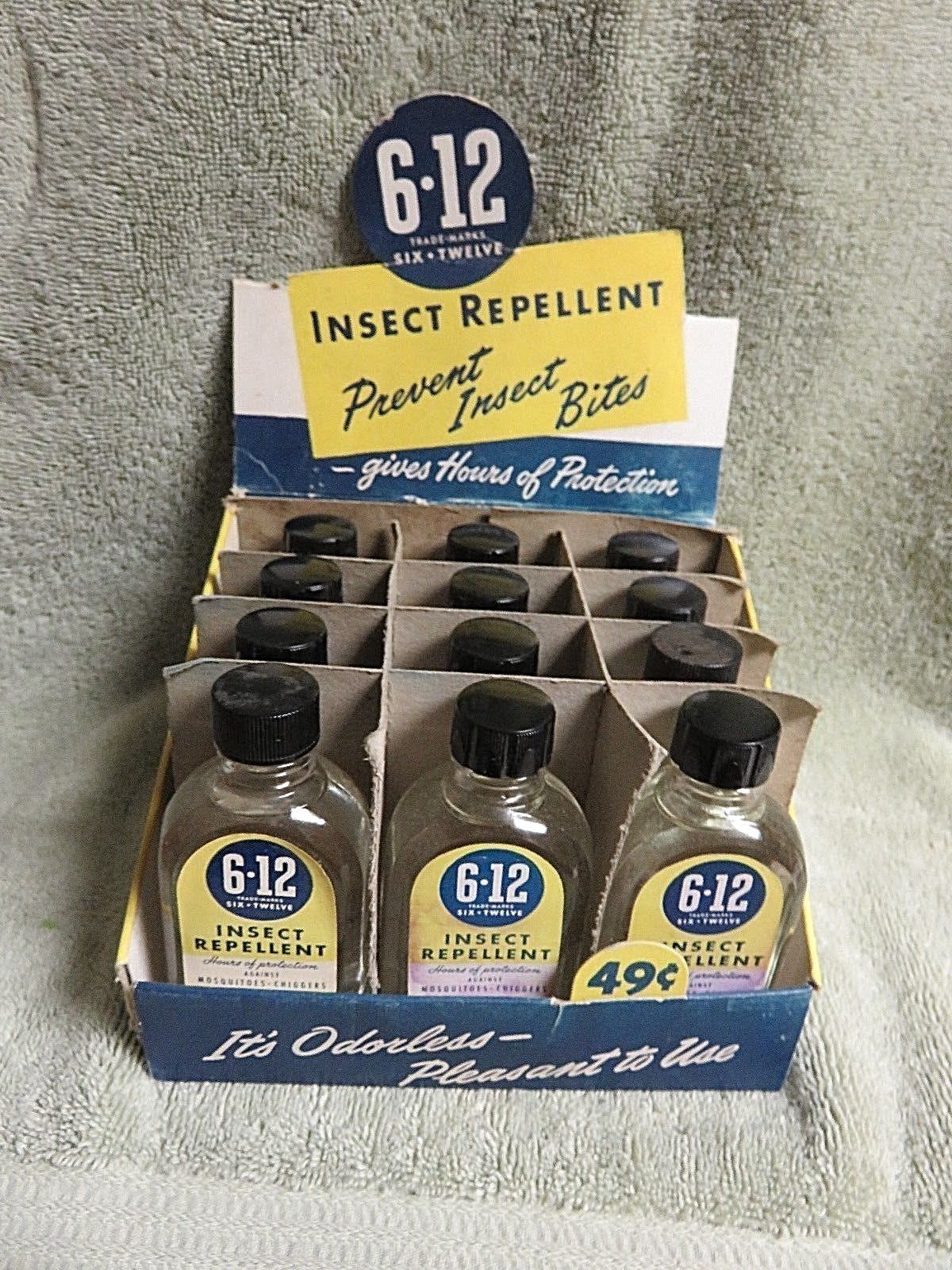 VINTAGE COUNTER DISPLAY BOX OF 6-12 MOSQUITO REPELLENT WITH 12 FULL ...